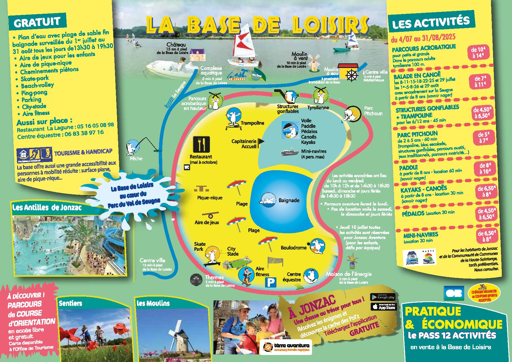 Activités d'été 2024 à la base de loisirs - Jonzac Haute Saintonge Tourisme